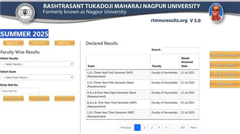Rtmnu Result 2025 Check Llb Ballb And Btech Results Online At