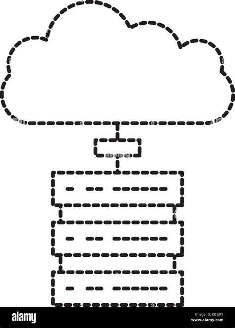 Data Base Center Server Cloud Computing Connection Storage Stock Vector