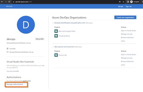 Authorizing Azure Devops Ticketlog