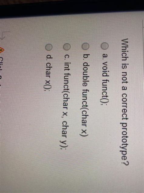 Solved Which Is Not A Correct Prototype O A Void Funct