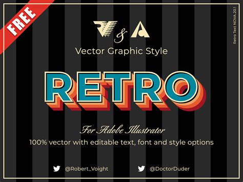 Free Retro Text Styles For Adobe Illustrator Behance