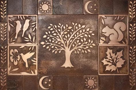 Beautiful Unique Backsplash With Nature Copper Brown Version