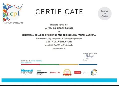 Cprogramming Datastructures Certificate Achievementunlocked Continuouslearning Ashutosh