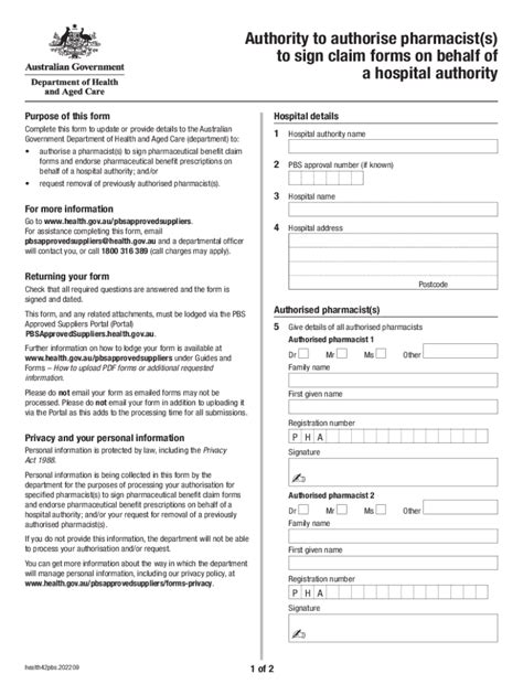 Fillable Online Authority To Authorise Pharmacist S To Sign Claim Forms On Fax Email Print