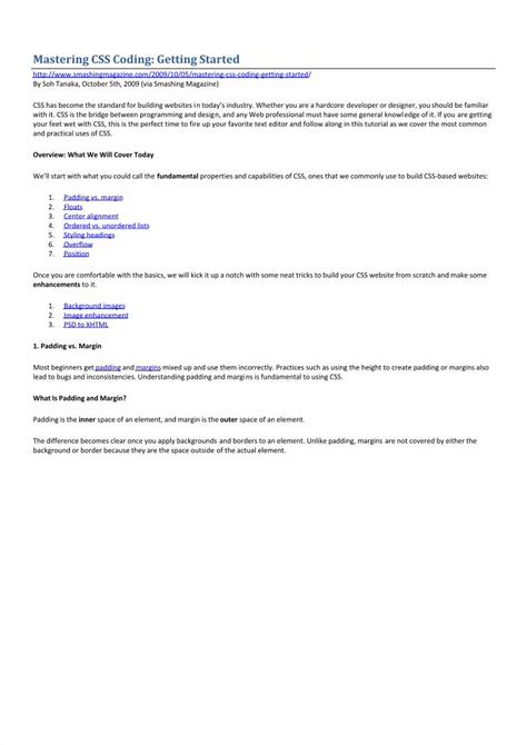 Pdf Mastering Css Coding Dokumentips