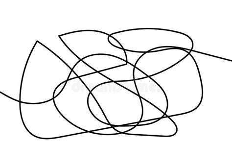 Abstract Tangled Texture Random Chaotic Lines Stock Vector