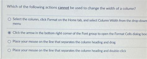 Solved Which Of The Following Actions Cannot Be Used To