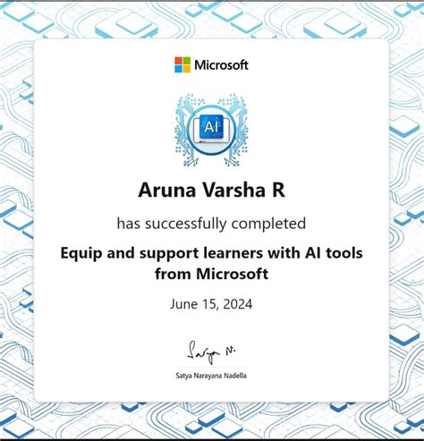 Aruna Varsha R On Linkedin Microsoftai Professionaldevelopment Lifelonglearning Microsoft