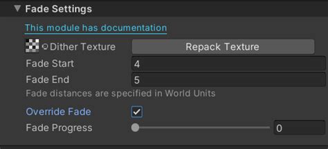 Dither Fade Shader Docs