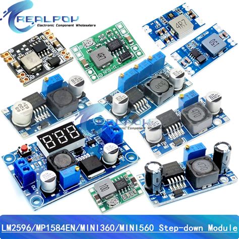 Dc Dc 스텝 다운 전원 공급 장치 모듈 조절 가능한 스텝 다운 모듈 Lm2596 전압 조정기 12v 5v 3v