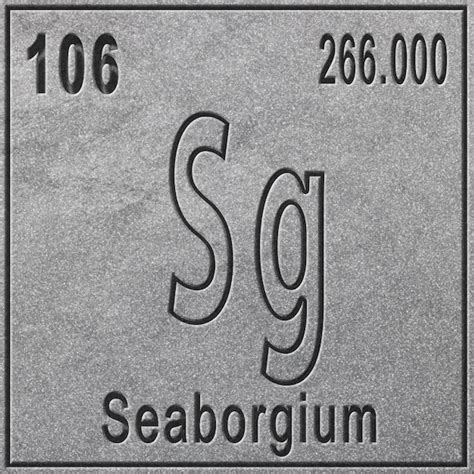 Premium Photo Seaborgium Chemical Element Sign With Atomic Number And Atomic Weight Periodic