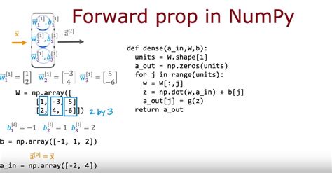 Forward Propogation In Numpy Lecture Slide Units Wshape 1