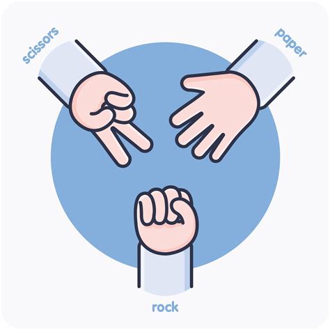 Hand Gestures Playing The Game Rock Paper Scissors Icon Vector Design
