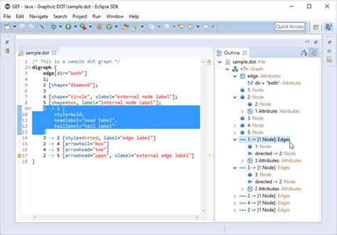 Editing Graphviz Dot Files With The Gef Dot Editor