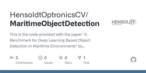 Github Hensoldtoptronicscv Maritimeobjectdetection This Is The Code Provided With The Paper
