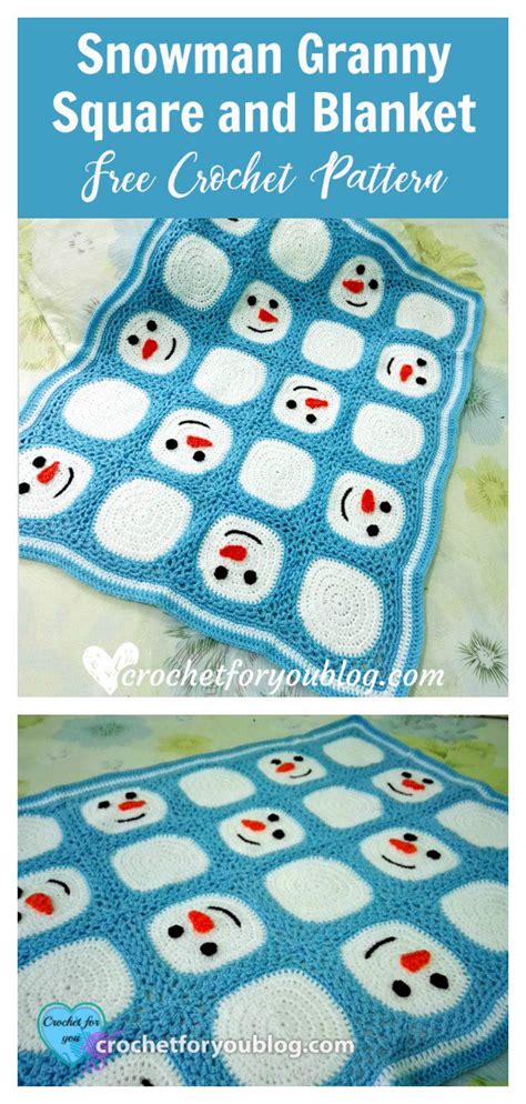 Snowman Granny Square Crochet Pattern How To Crochet Holiday Blankets