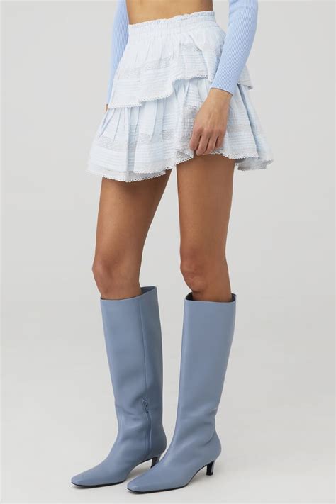 Loveshackfancy Ruffle Mini Skirt In Riviera Fashionpass
