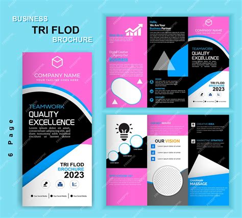 Premium Vector Creative Modern Trifold Business Brochure Template Corporate Minimalist Folding