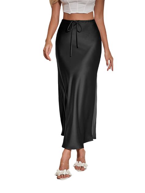 Ritualay Women Midi Skirt Swing Skirts High Waist Pleated Ruffle Ladies
