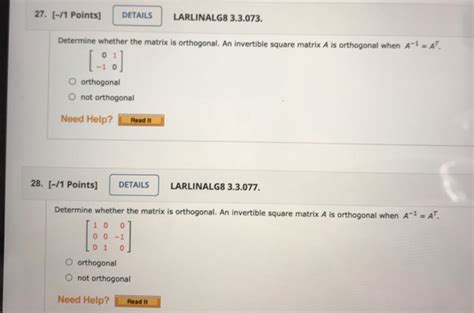 Solved 27 [ 1 Points Details Larlinalg8 3 3 073