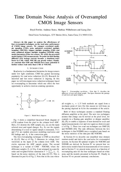Pdf Time Domain Noise Analysis Of Oversampled Cmos Image Sensors