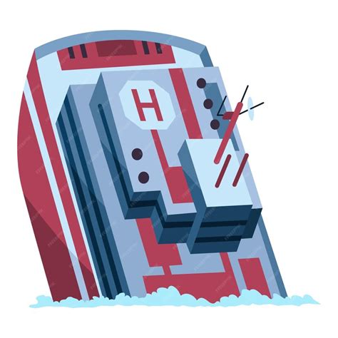 Premium Vector Damaged Ship Crash Or Accident In Sea Marine