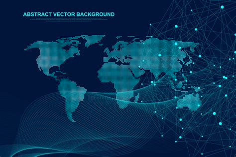 Futuristic Abstract Vector Background Blockchain Technology Deep Web Peer To Peer Network