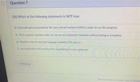 Solved D Question 7 06 Which Of The Following Statements