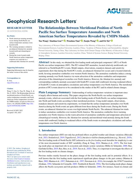 Pdf The Relationships Between Meridional Position Of North Pacific