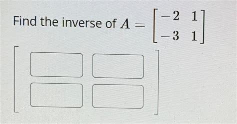 Solved Find The Inverse Of A Chegg Com
