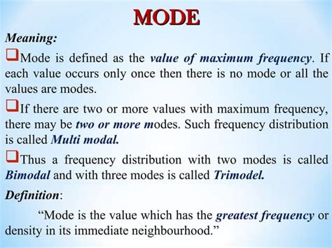 Statistics Mode Grouping And Analysis Method Ppt