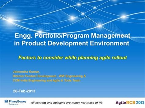Nasscom Agile Methodology Pitneybowe Jai Pptx