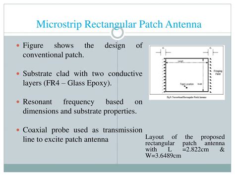 Ppt Design And Simulation Of Rectangular Patch Antenna Powerpoint