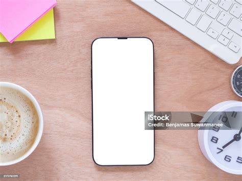 평면도 복사 공간이 있는 평면도 나무 사무실 테이블 커피 컵과 시계 키보드 컴퓨터에 스마트 폰 모형 화면 0명에 대한 스톡 사진 및 기타 이미지 Istock