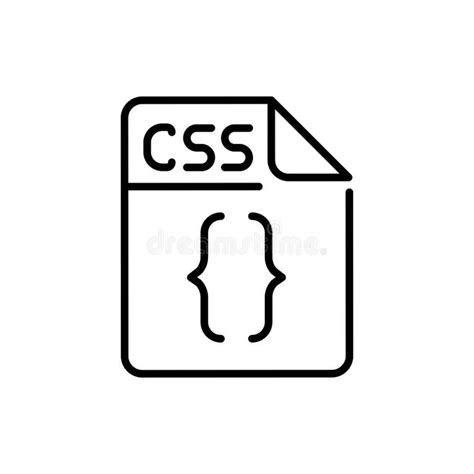 Css File Color Line Icon Format And Extension Of Documents Stock