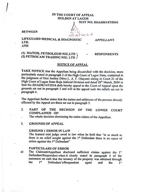 Notice Of Appeal Pdf