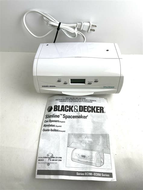 black decker slimline spacemaker can opener digital clock timer ec950