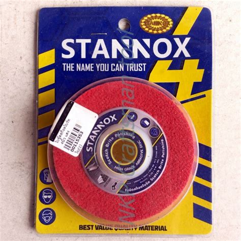 ใบขัดสก๊อตไบร์ท Stannox 4นิ้ว สีแดง ทนทาน อย่างดี Shopee Thailand