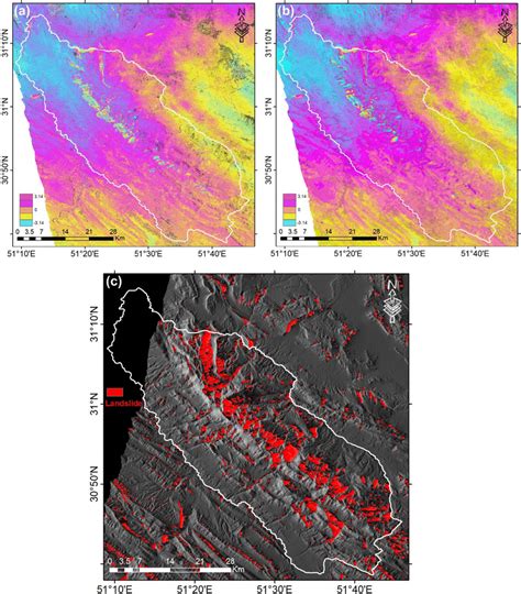 The Landslide Distribution Maps Generated By The Dinsar Processing Of