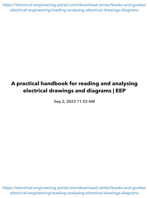 A Practical Handbook For Reading And Analysing Electrical Drawings And Diagrams Pdf