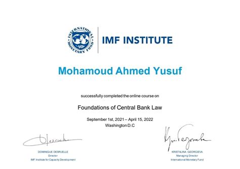 Mohamoud Ahmed Yusuf On Linkedin Centralbank Imf Imfinstitute 22 Comments