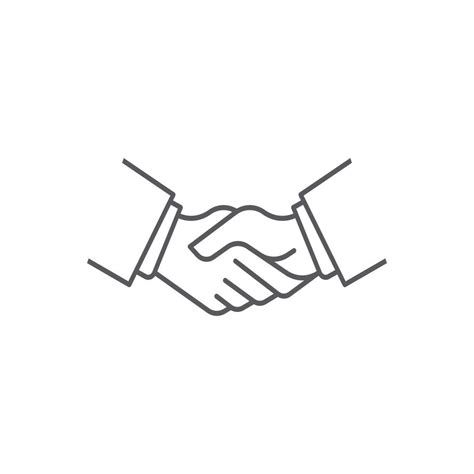 Handshake Vector Icon Business Symbol Linear Design Presentation
