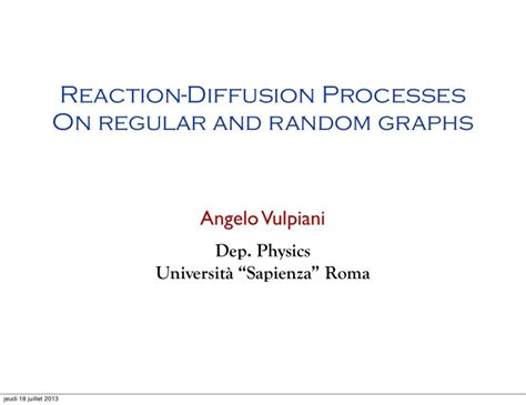 Ppt Reaction Diffusion Processes On Regular And Random Graphs Angelo Powerpoint Presentation