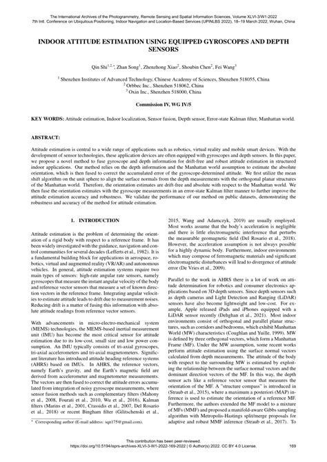 Pdf Indoor Attitude Estimation Using Equipped Gyroscopes And Depth Sensors