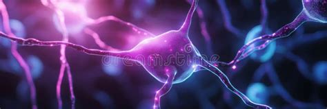 Close Up View Of Neural Networks With Glowing Synapses In A Digital Abstract Stock Image Image