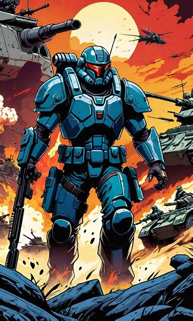Premium Photo Modern Robot War Scene