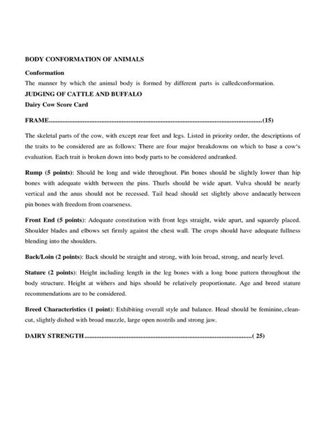 Body Conformation Pdf