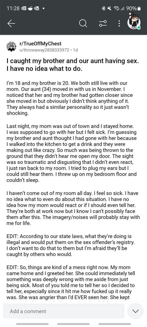 Not Oop I Caught My Aunt And My Brother Having Sex Rredditonwiki