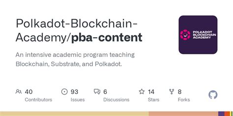 Github Polkadot Blockchain Academypba Content An Intensive Academic Daniel Cukier