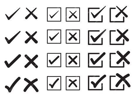 Premium Vector Tick Cross Mark Icon Set